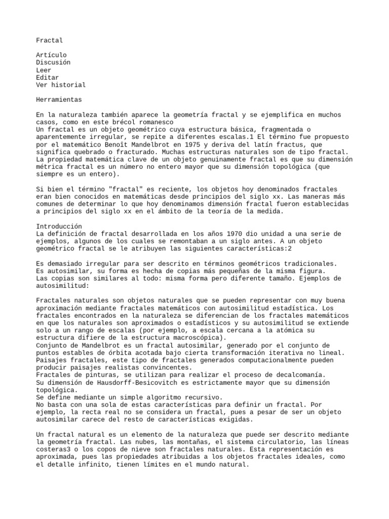 Fractal | PDF | Fractal | Conceptos matemáticos