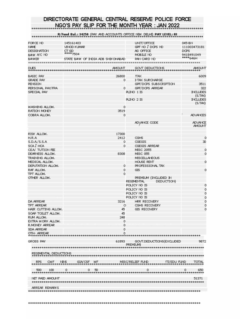 CRPF | PDF | Service Industries | Financial Services