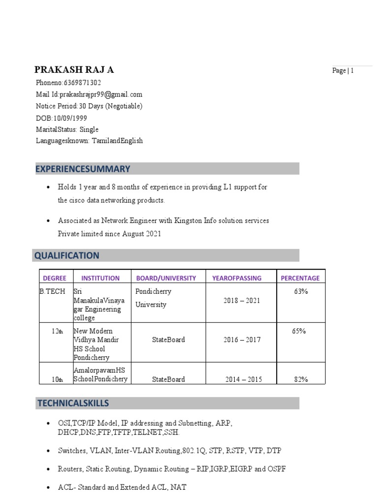 Prakash Raj Resume | PDF