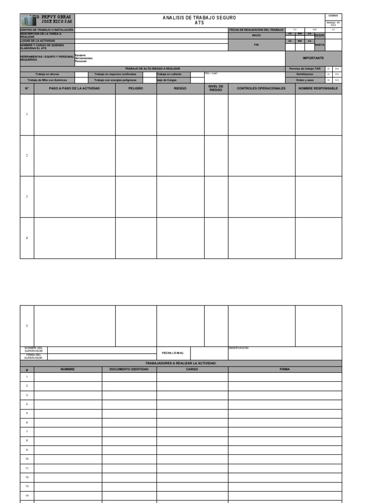 Form-Sst-11 Formato de Ats | PDF