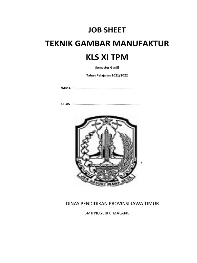 Job Sheet Teknik Gambar Manufaktur Kelas XI | PDF | Seni | Komputer