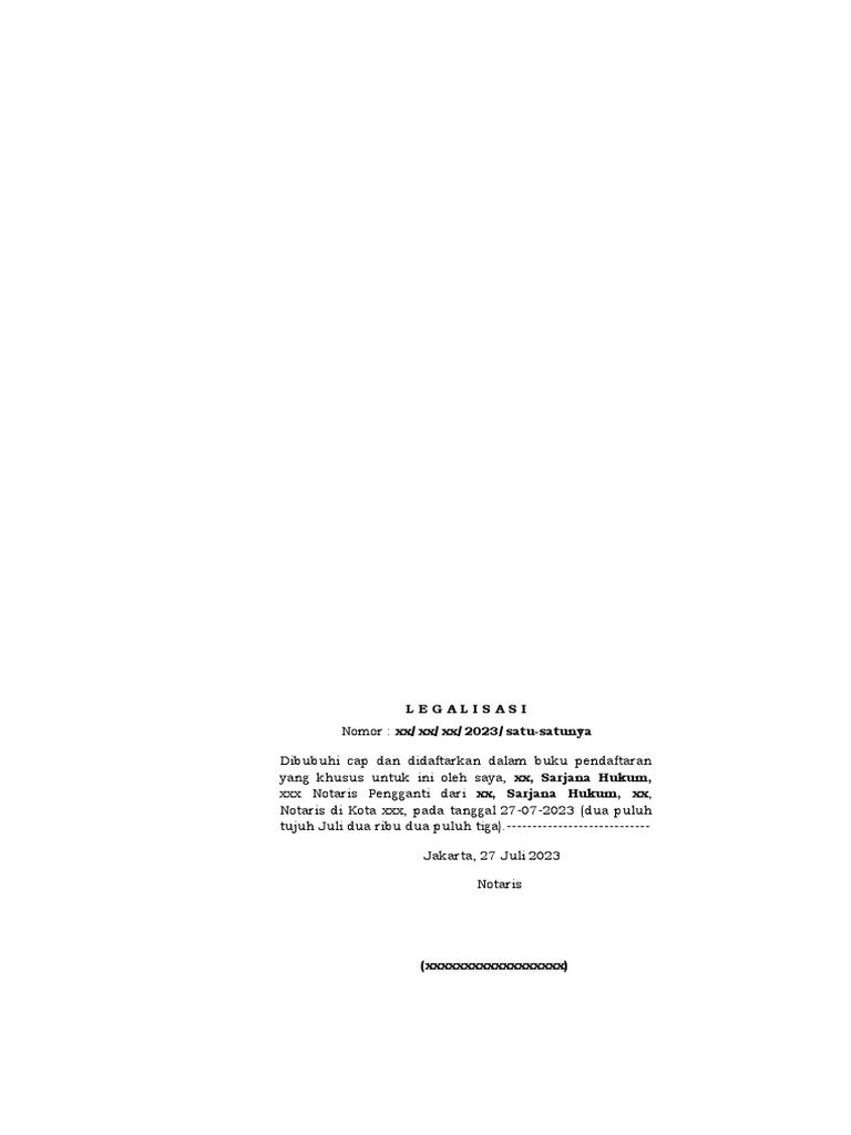 Dokumen Legalisasi Notaris | PDF