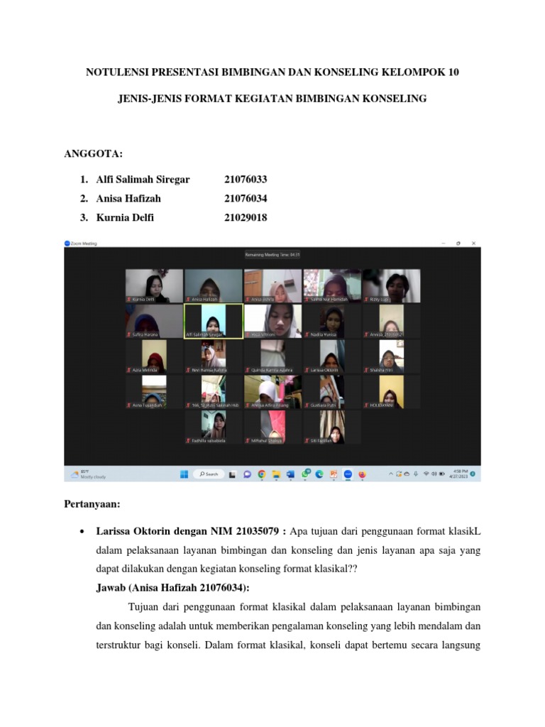 (Kelompok 10) Notulensi BK | PDF | Karier & Perkembangan