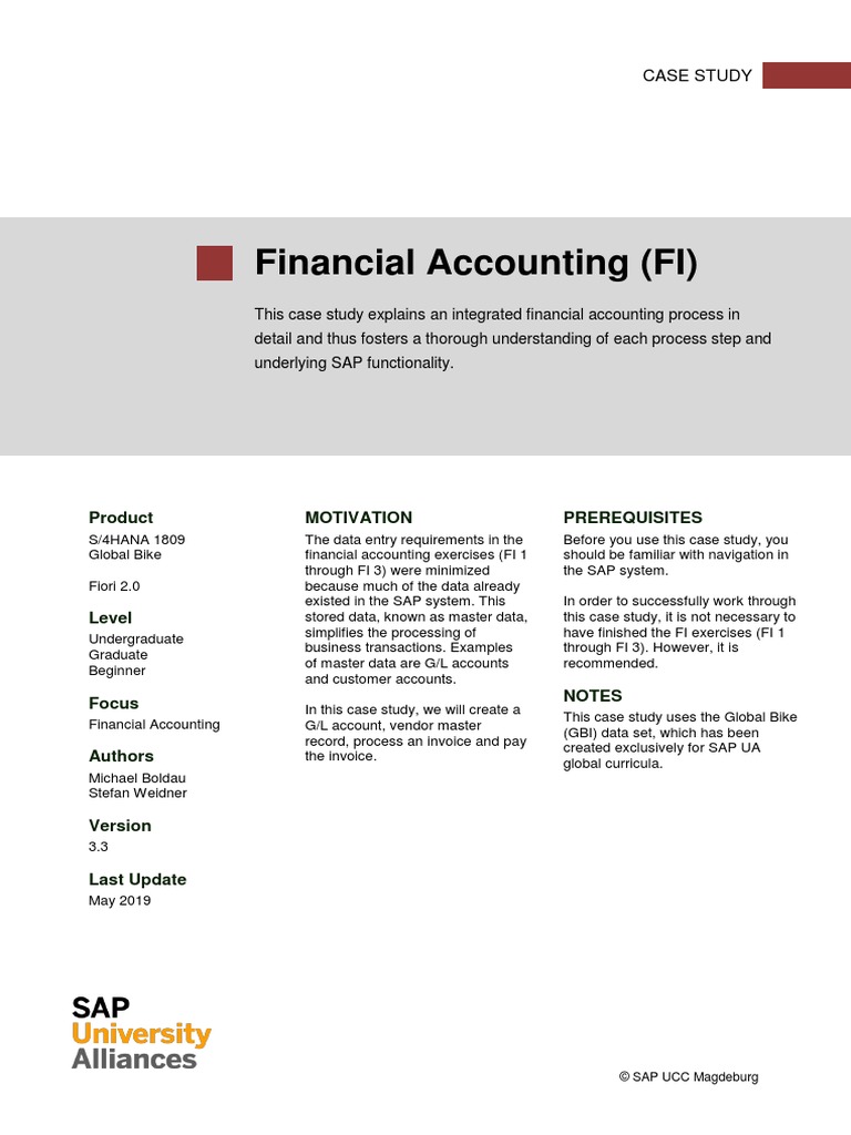 Intro S4HANA Using Global Bike Case Study FI-AP Fiori en v3.3 | PDF ...