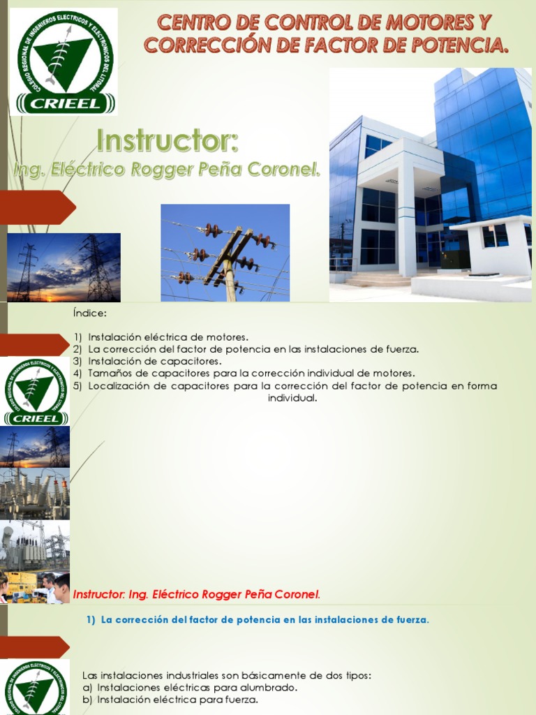 Corrección de Factor de Potencia para Motores y Centro de Control de Motores | PDF | Energia ...