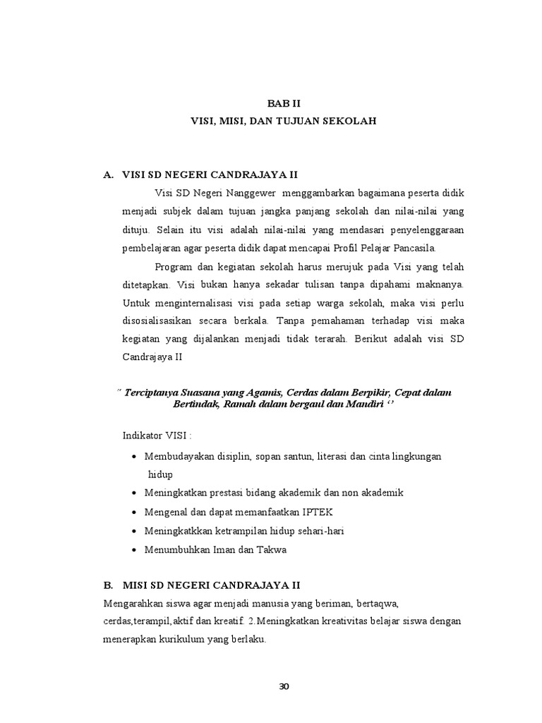 Bab Ii Visi Misi | PDF | Seni
