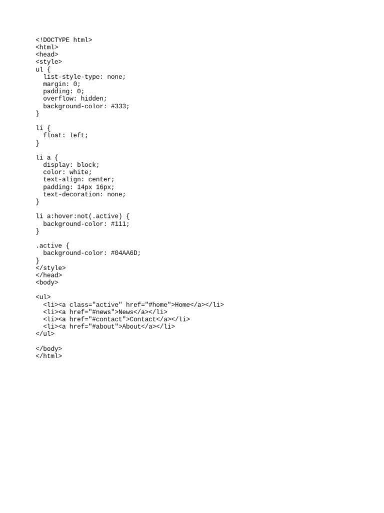 Codingan Navbar | PDF