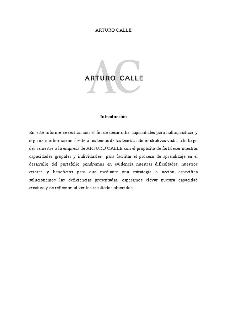 Arturo Calle | PDF