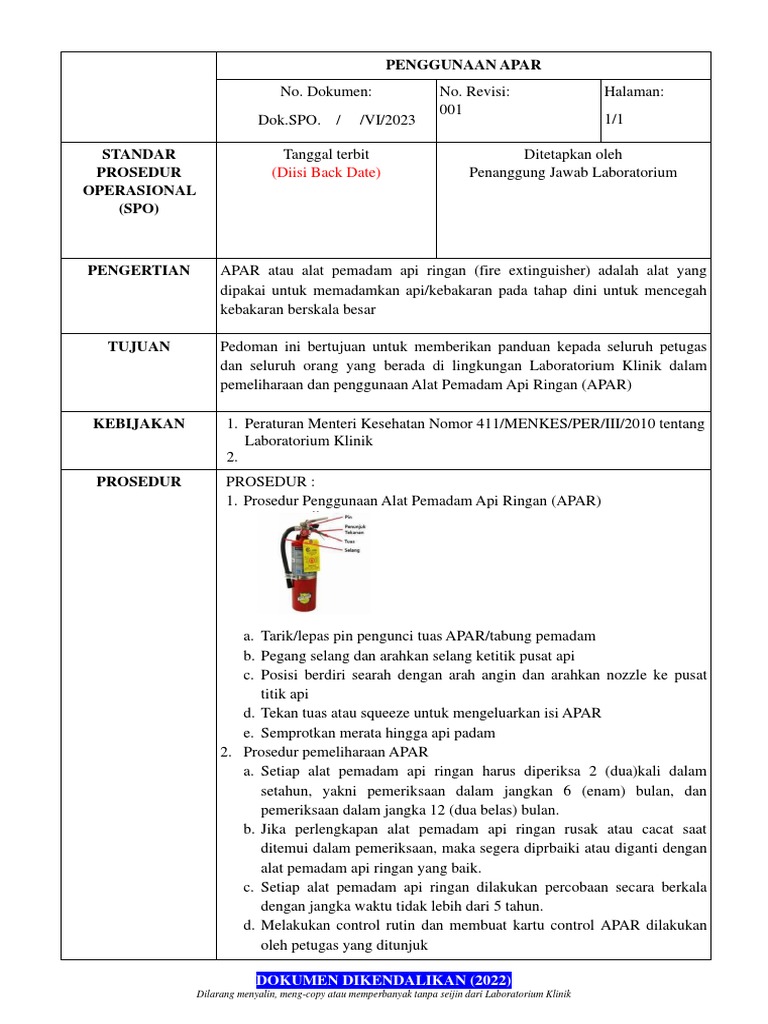 Contoh SPO APAR | PDF