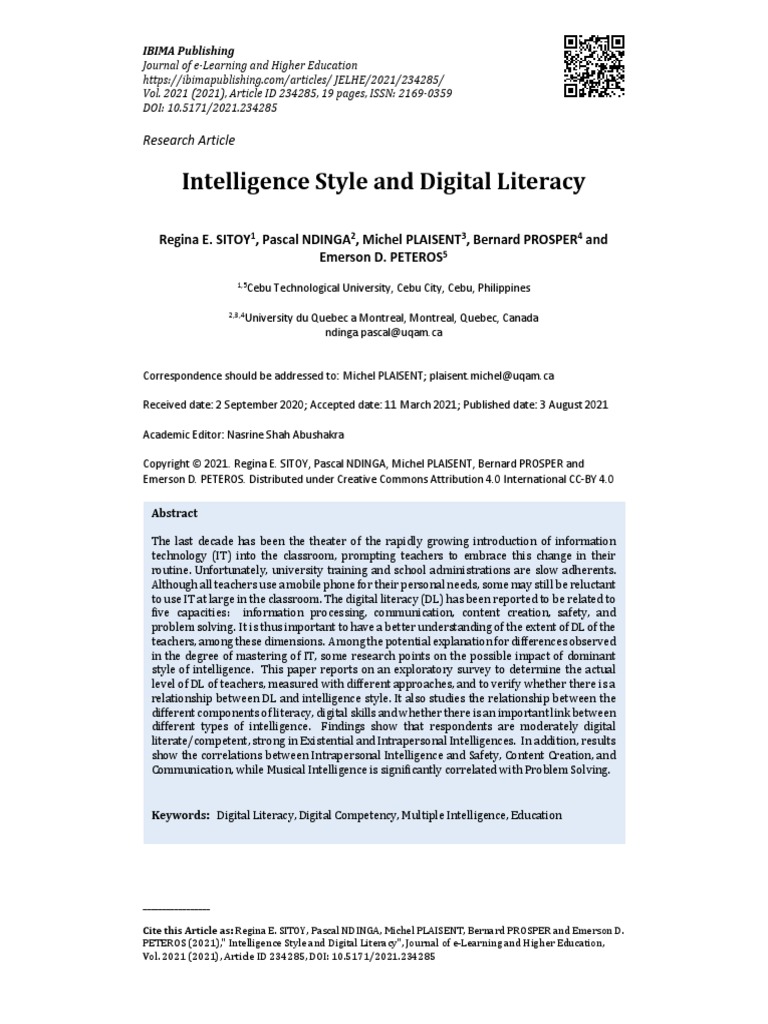 Sitoy Et. Al. | PDF | Educational Technology | Intelligence