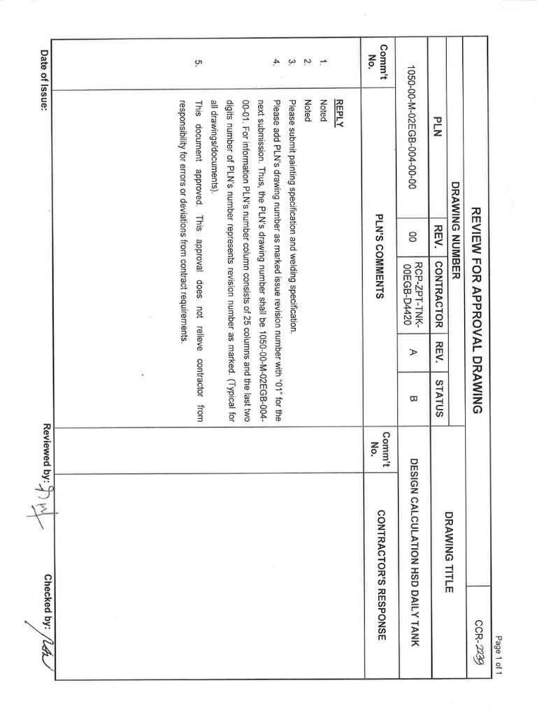 Design Calculation HSD Daily Tank | PDF