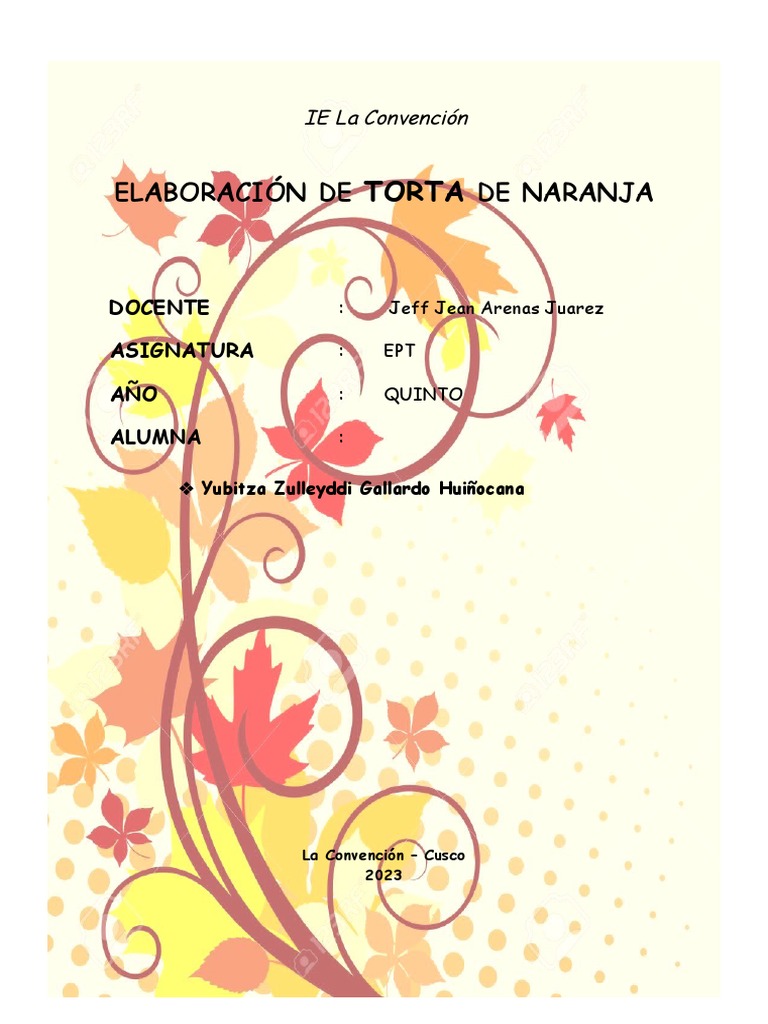 321216192 Elaboracion de Queque de Naranja | PDF | Trigo | Panes