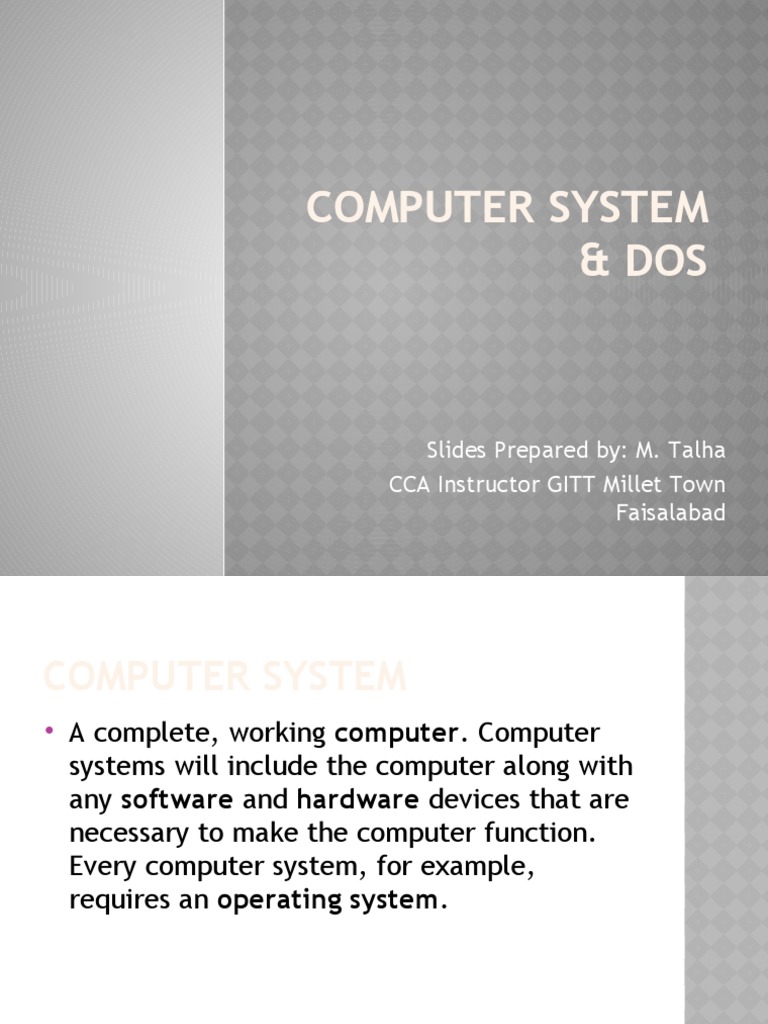 2-Computer System, Disk Operating System (DOS) | PDF | Operating System ... 2-Computer System, Disk Operating System (DOS) | PDF | Operating System ...