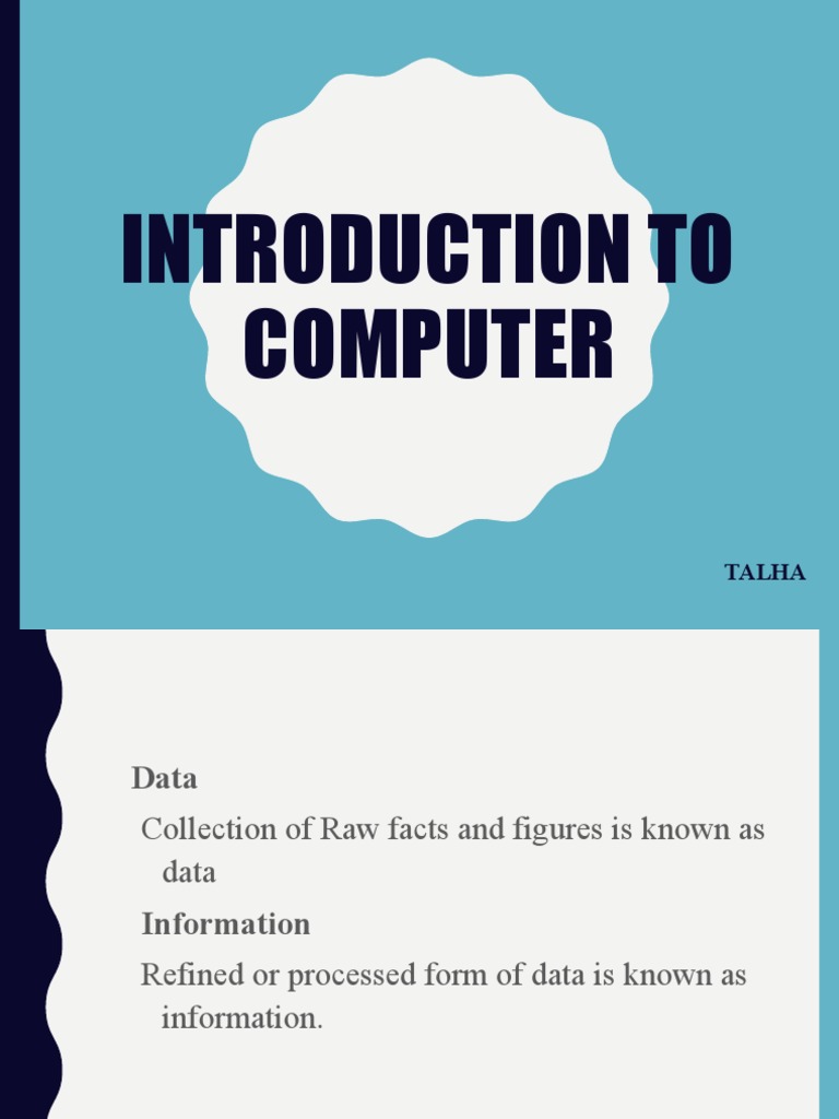 1-Basic Introduction To Computer | PDF | Computer Data Storage | Input/Output