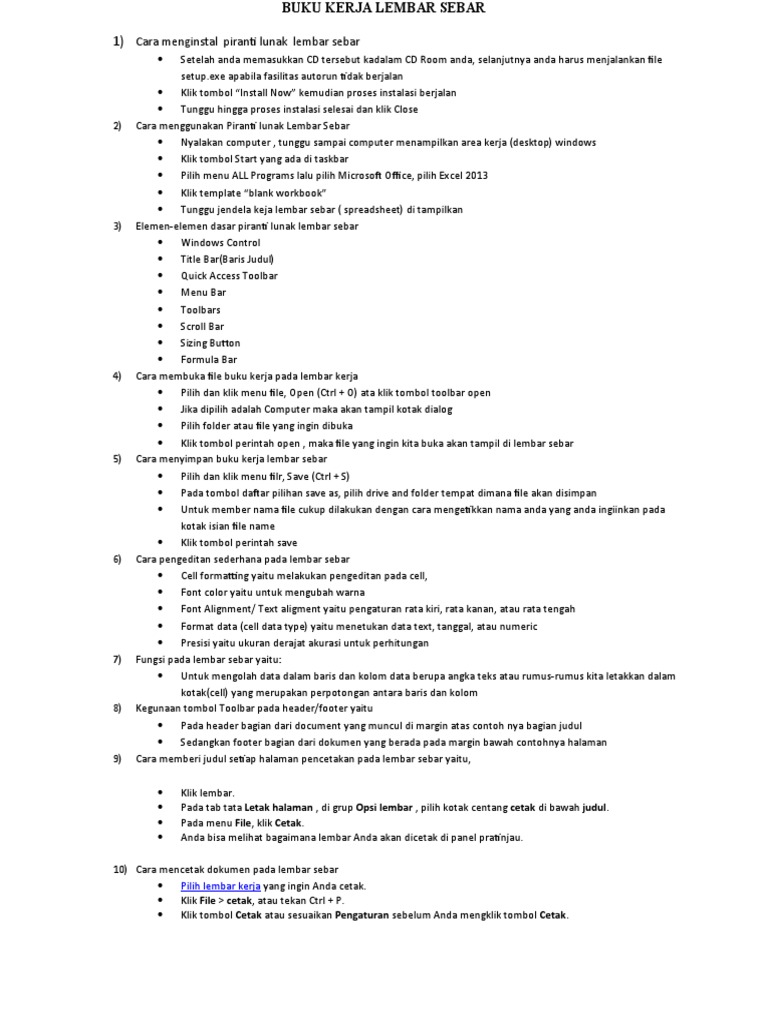 5 Soal Latihan LEMBAR KERJA SEBAR | PDF