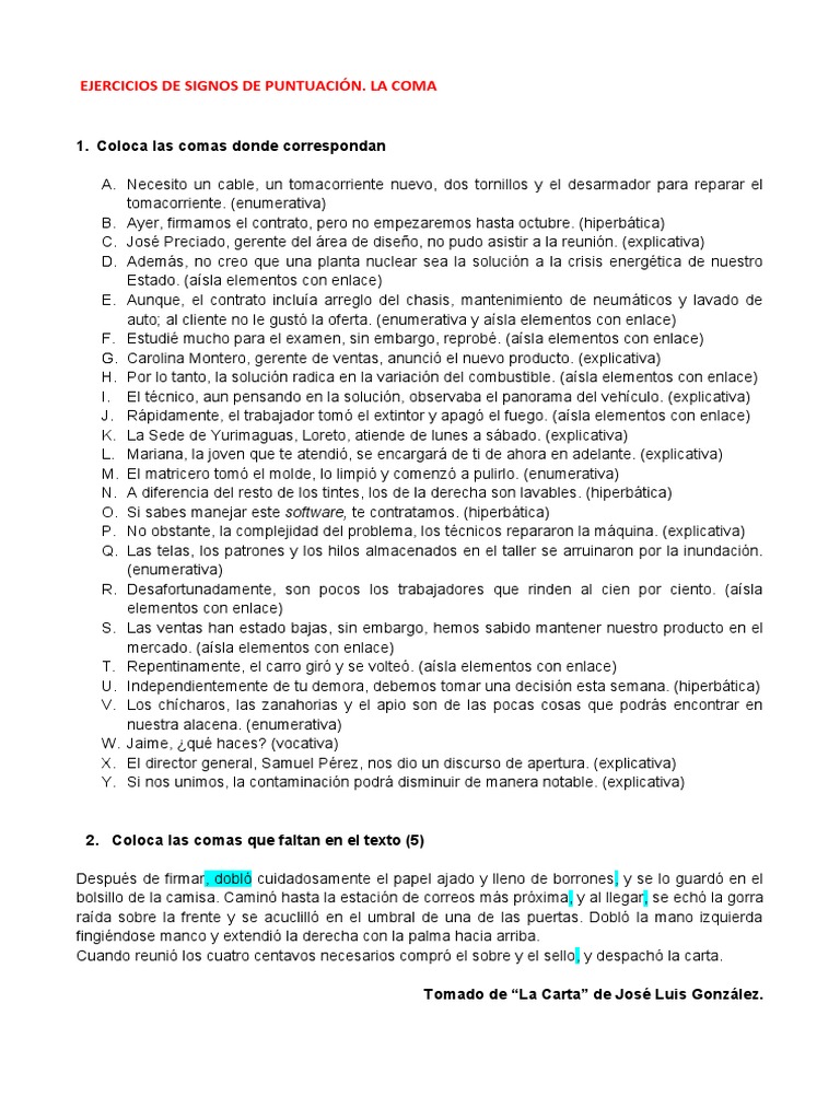 La Coma | PDF | Métodos y materiales de enseñanza