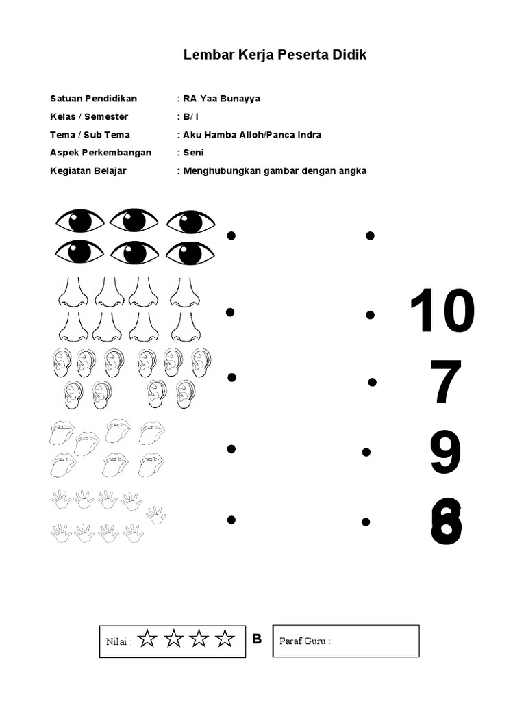 LK Kel B Menghubungkan Gambar Dengan Angka Minggu 3 | PDF LK Kel B Menghubungkan Gambar Dengan Angka Minggu 3 | PDF