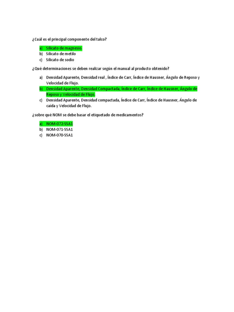 Cuestionario Previo Pract 3 Tecfar | PDF