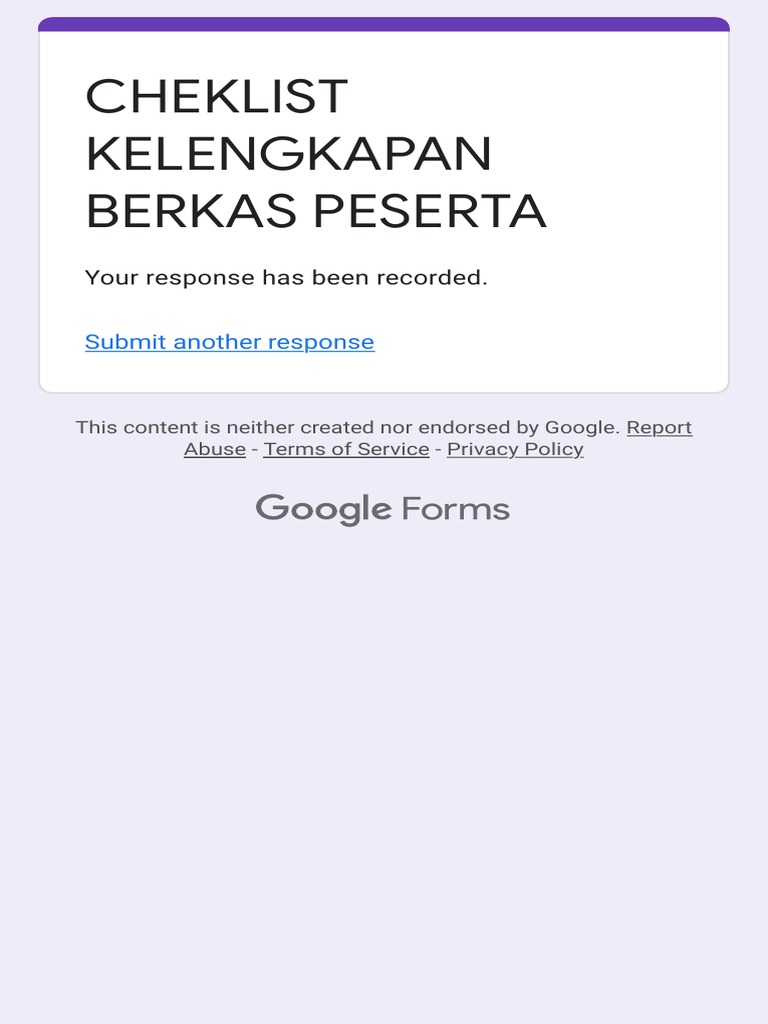 Cheklist Kelengkapan Berkas Peserta | PDF