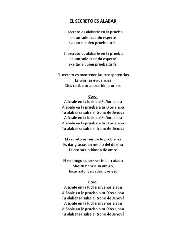 El Secreto Es Alabar | PDF