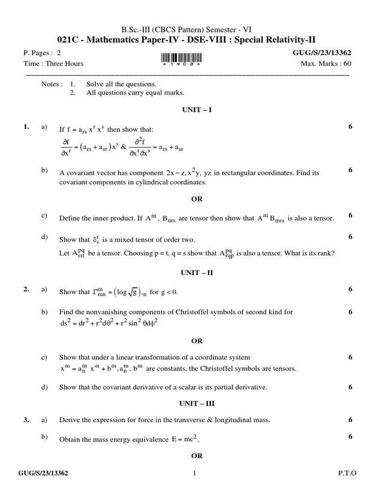 Year - B.Sc.-III (CBCS Pattern) Semester - VI Subject - 021C ...