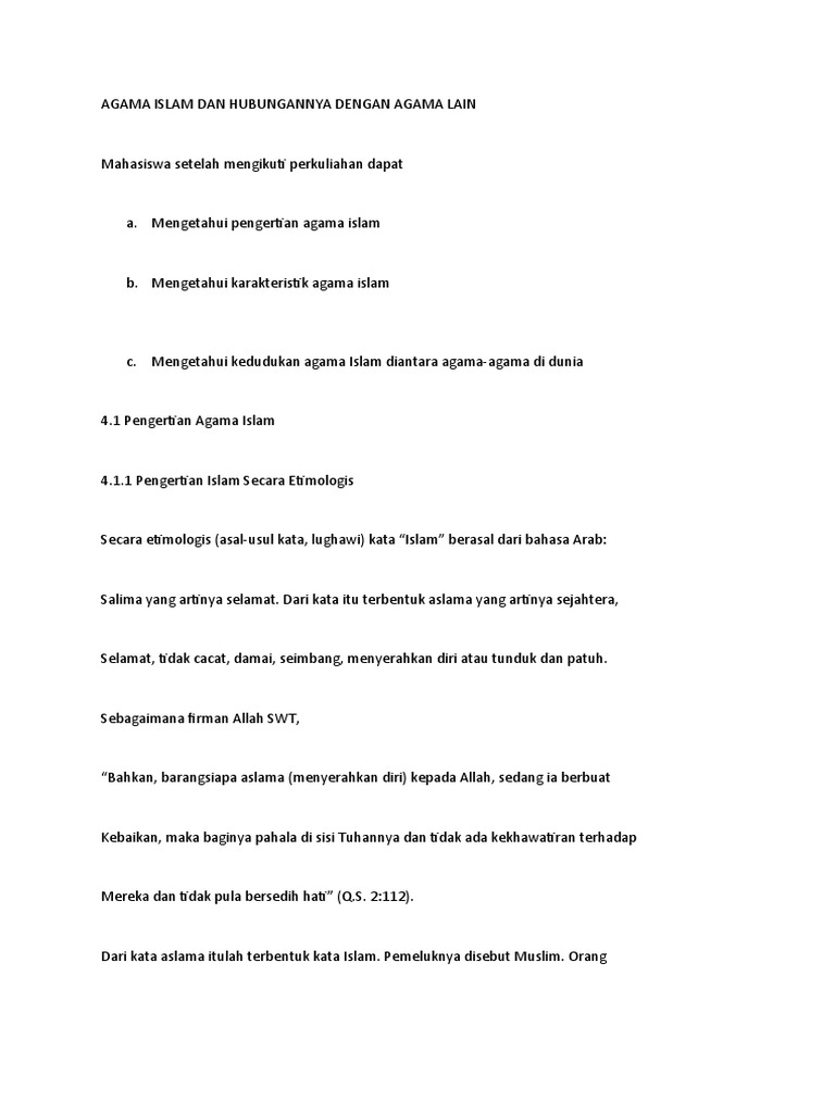 Kedudukan Agama Islam | PDF