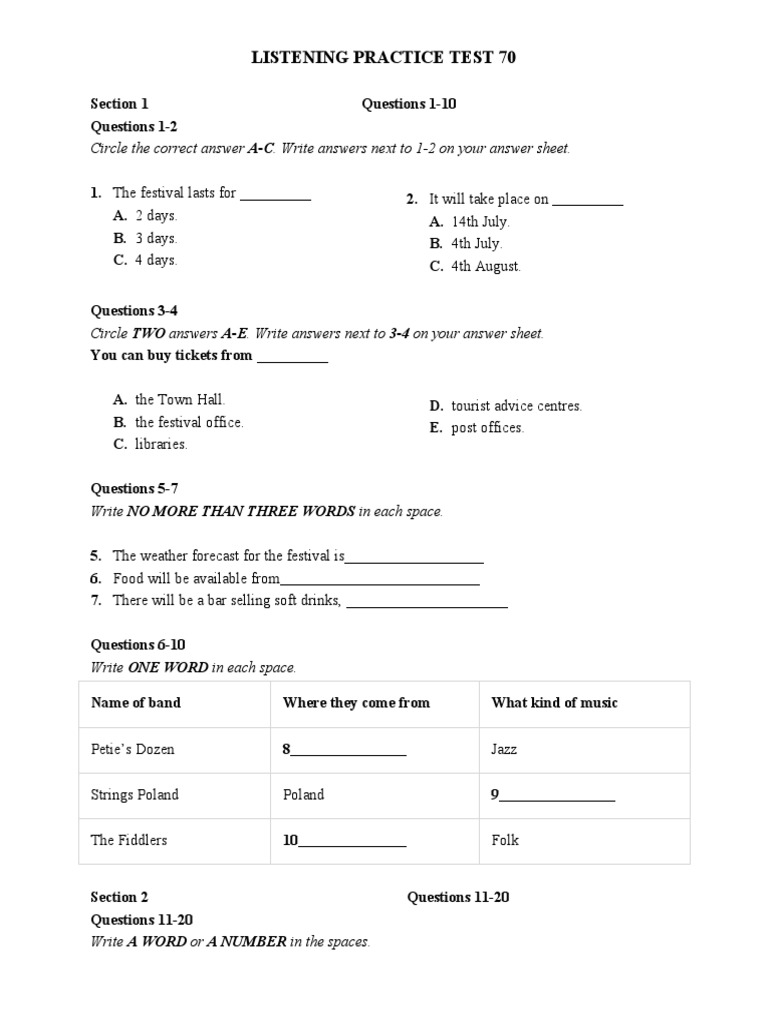 Listening Practice Test 70 | PDF | Linguistics | Human Communication