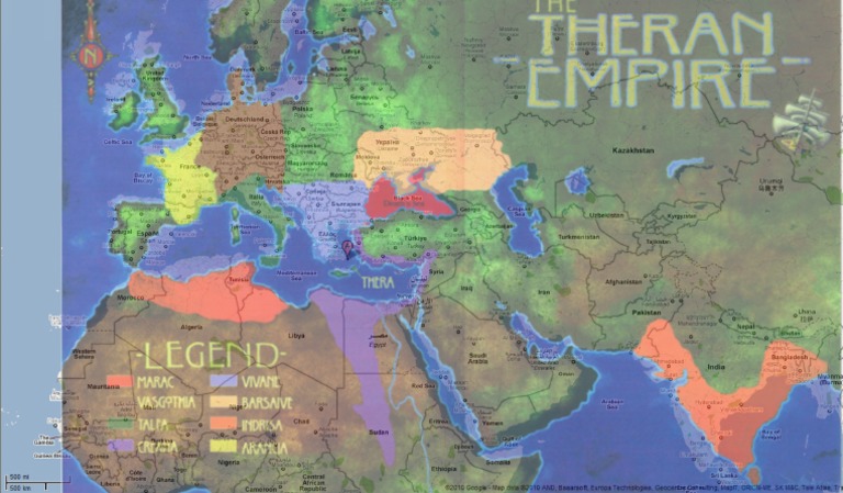 Earthdawn RPG - Map of The Theran Empire Overlayed With The Real World ...