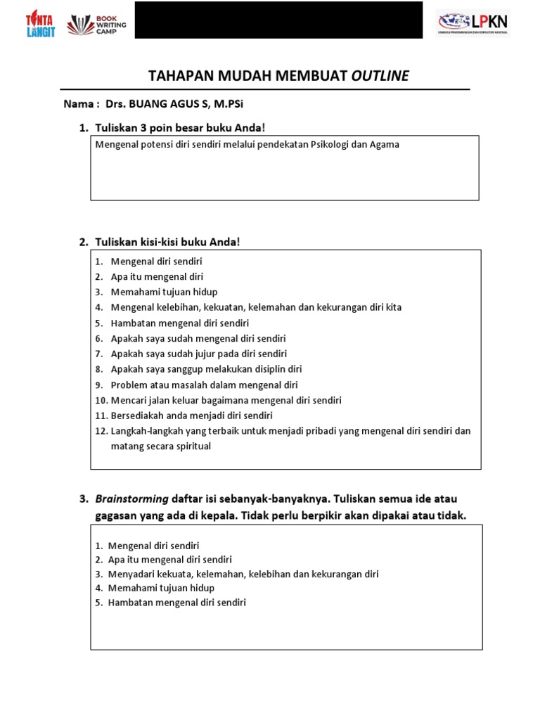 Tahapan Mudah Membuat Outline | PDF