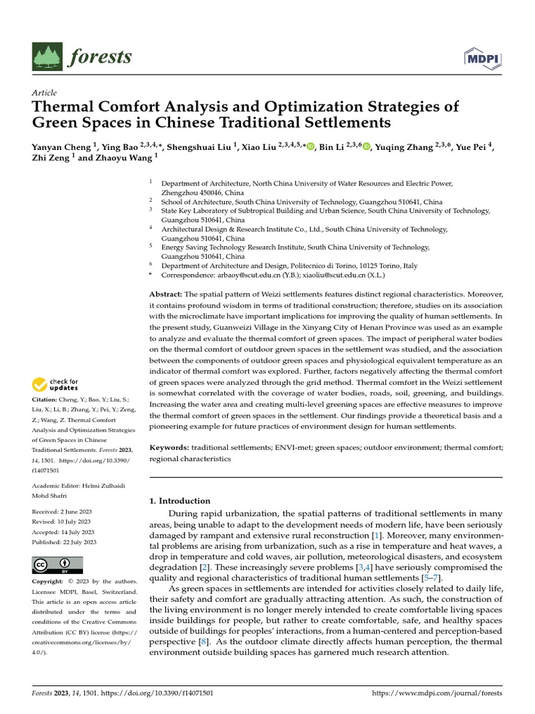 Forests 14 01501 v4 | PDF | Natural Environment | Applied And Interdisciplinary Physics