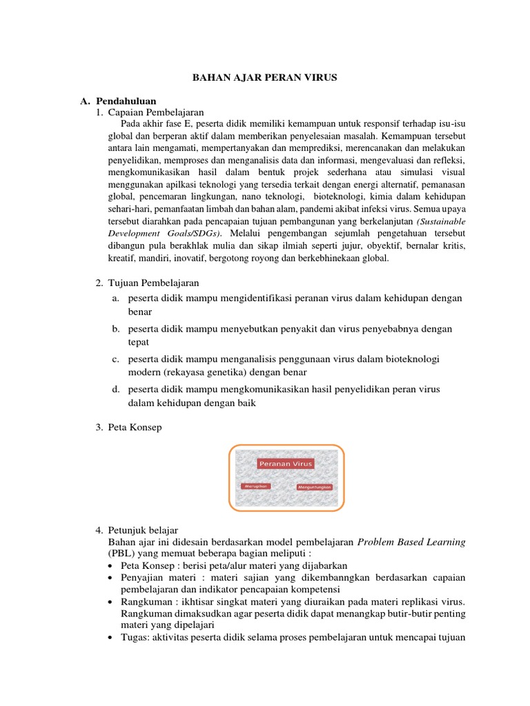 Bahan Ajar Peran Virus | PDF