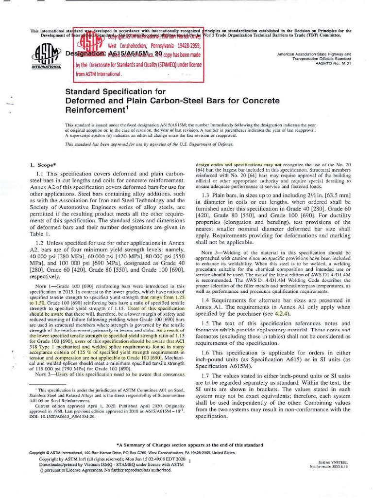 Astm A615-A615m | PDF