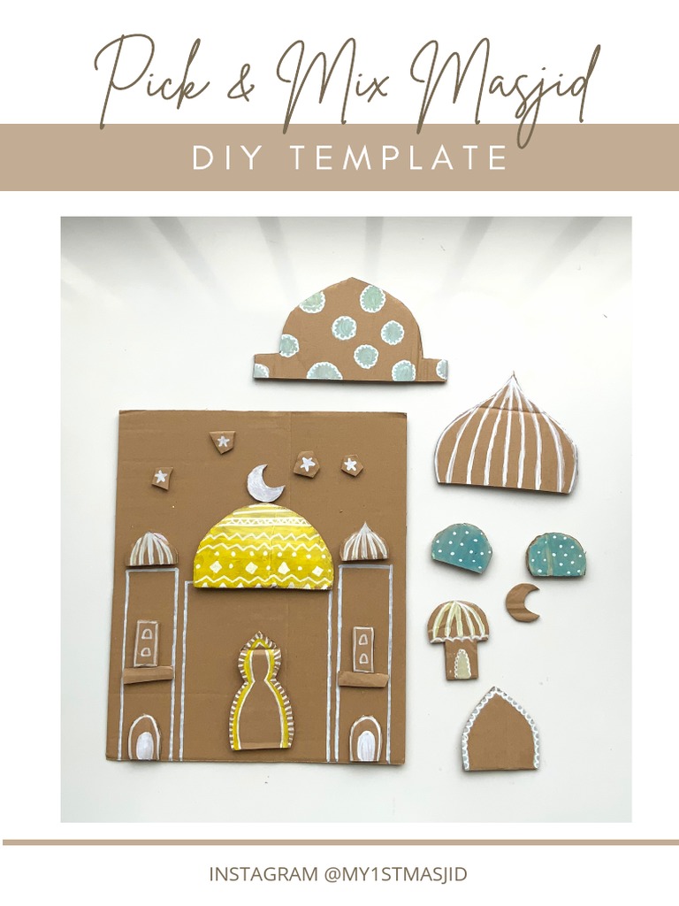 DIY Cardboard Mosque Template Guide | PDF | Art