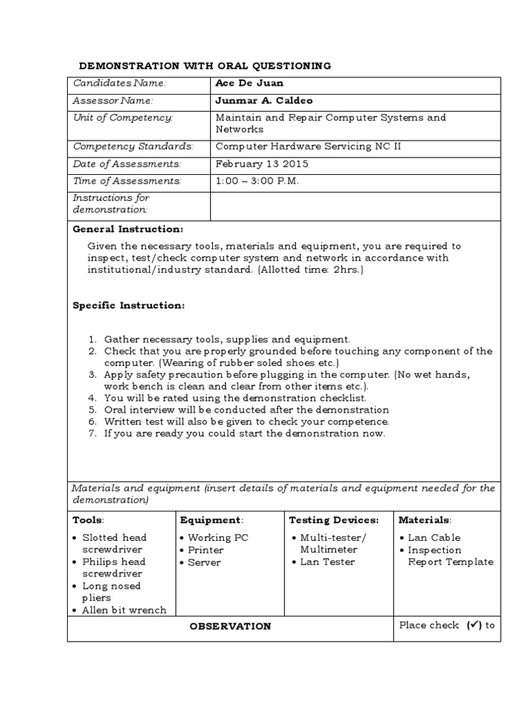 Demo-Oral Questioning | Download Free PDF | Personal Computers | Tools