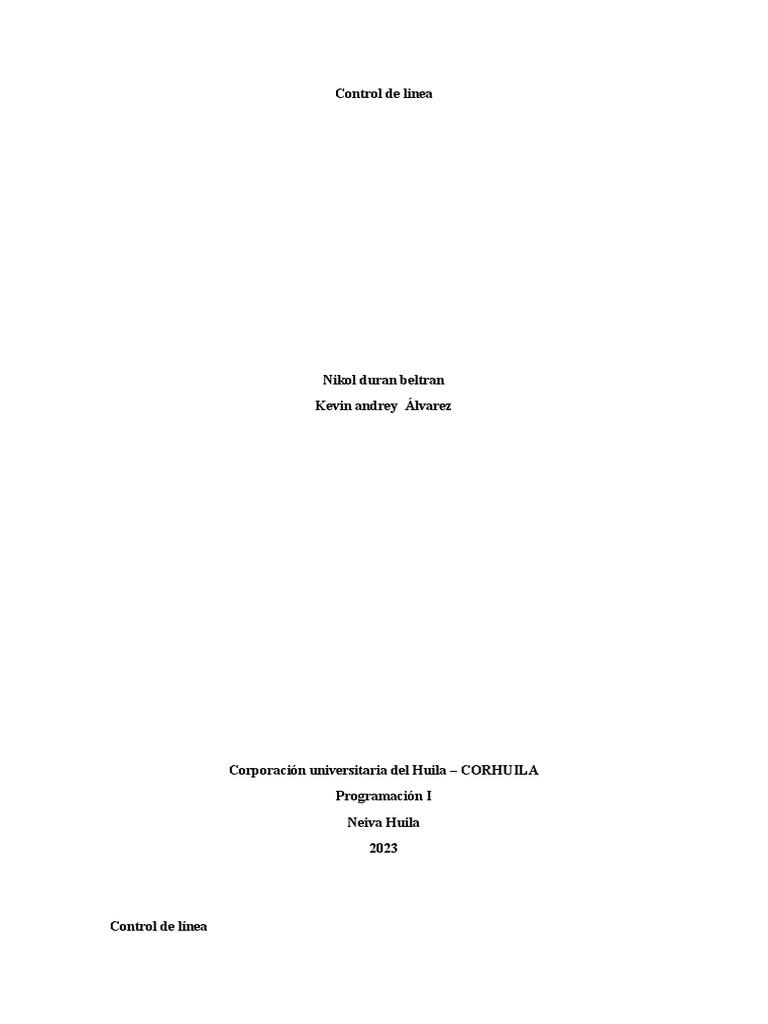 Control de Linea | PDF