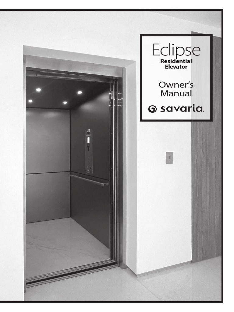 Savaria Eclipse Elevator Owners Manual | PDF