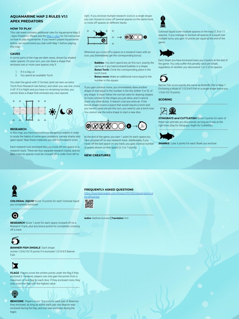 Aquamarine Map 2 Rules - Apex Predators - A4 | PDF