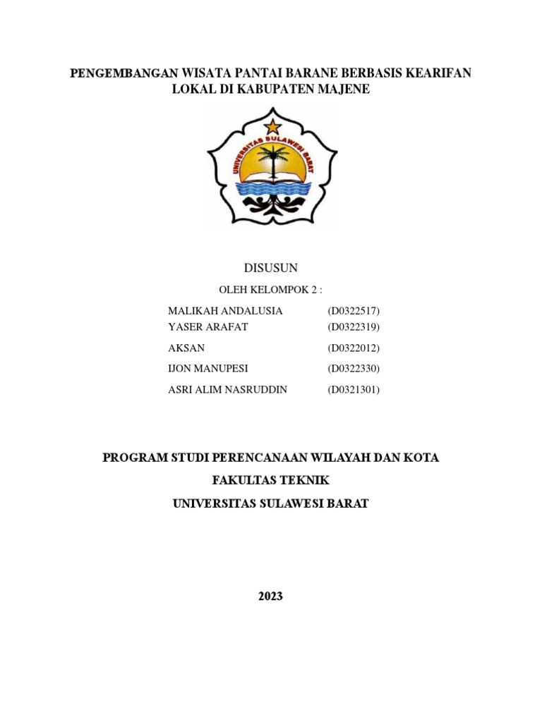 Pengembangan Wisata Pesisir Pantai Barane Berbasis Kearifan Lokal | PDF