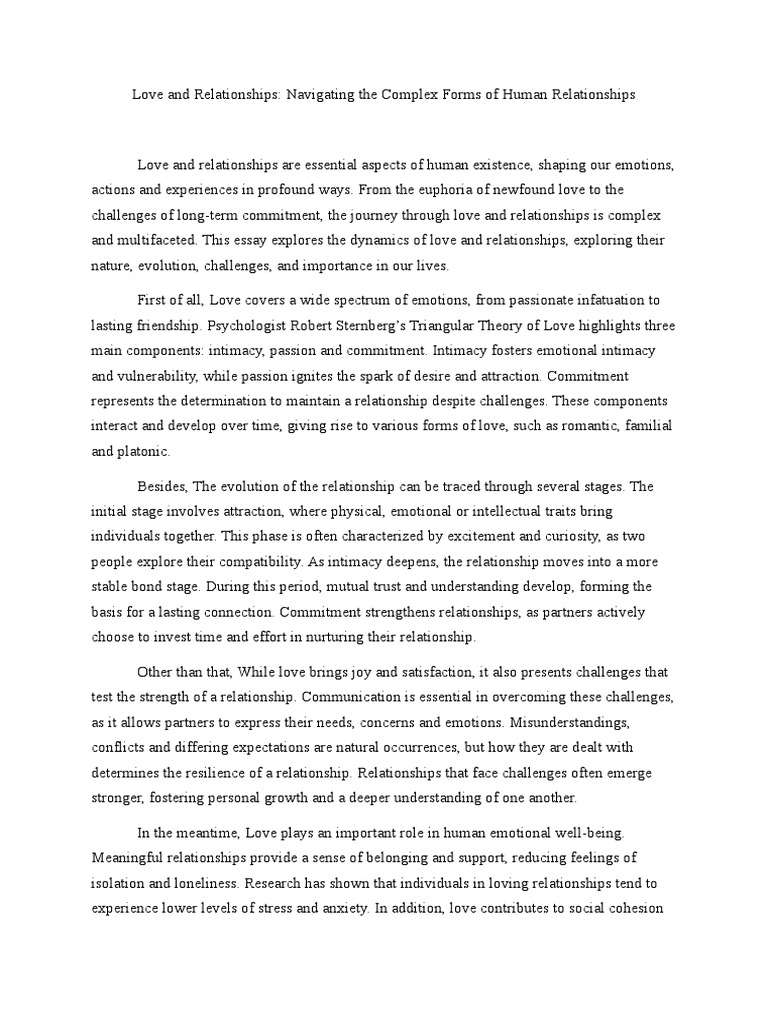 Essay Love and Relationships by Syauqin | Download Free PDF | Love ...