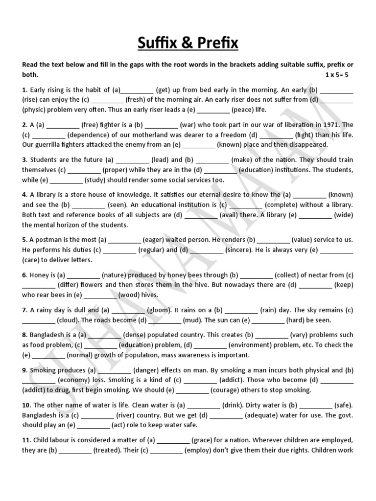 Suffix SHEET | PDF | Honey | Honey Bee