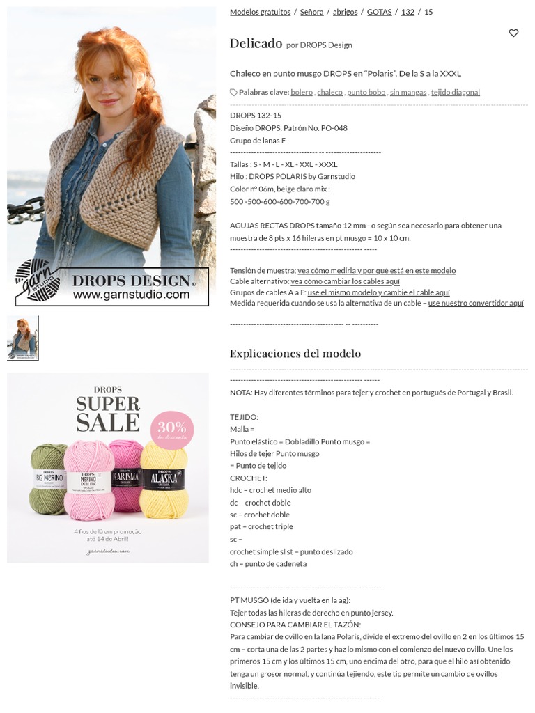 Delicado - DROPS 132-15 - Patrones de Tejido Gratuitos Por DROPS Design ...