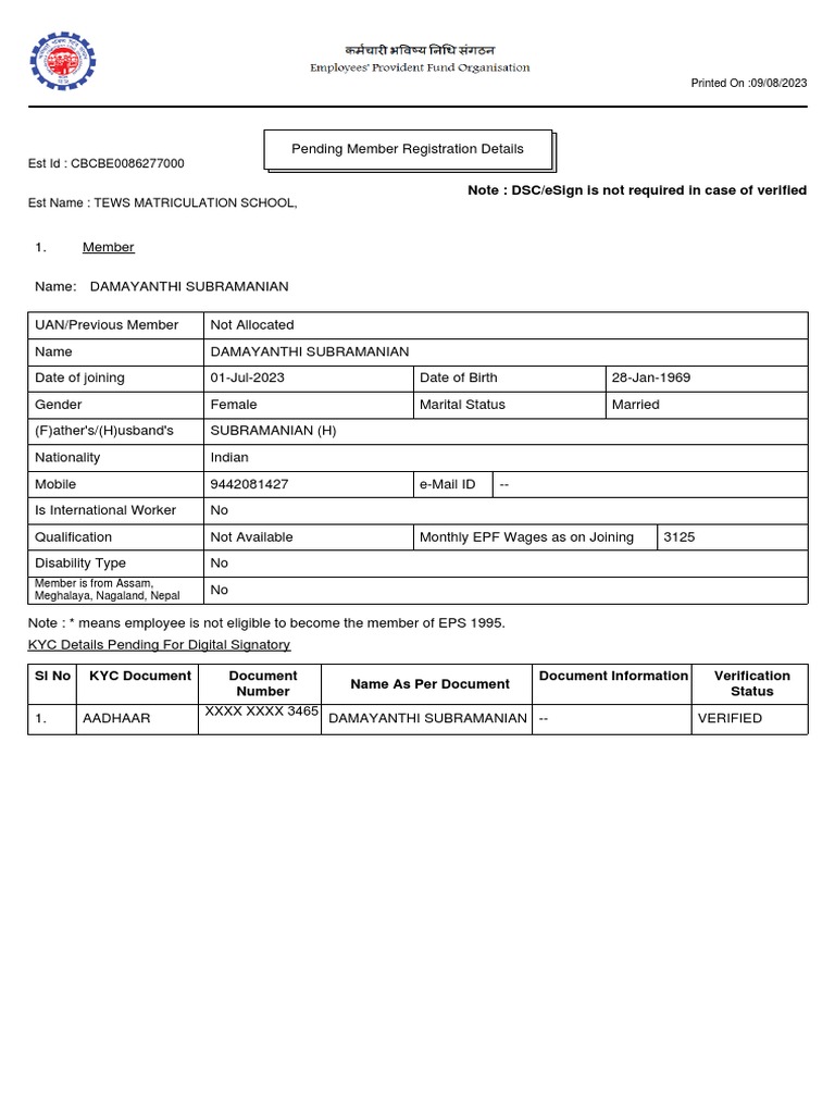 Epfo Member Registration | PDF | Governance | Privacy