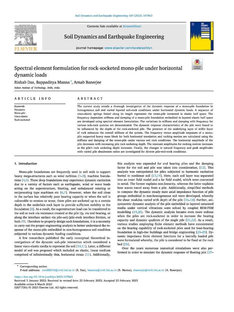 Rock Socketed Mono Pile | PDF