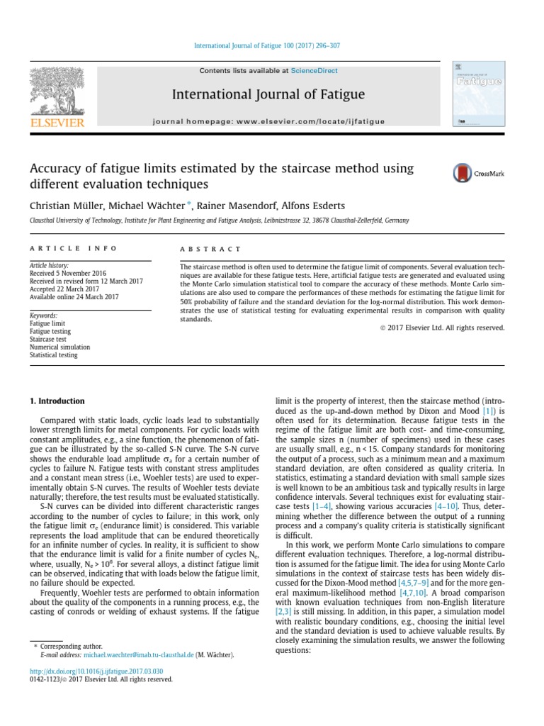 Staircase Method for Fatigue Limit Testing | PDF | Fatigue (Material ...