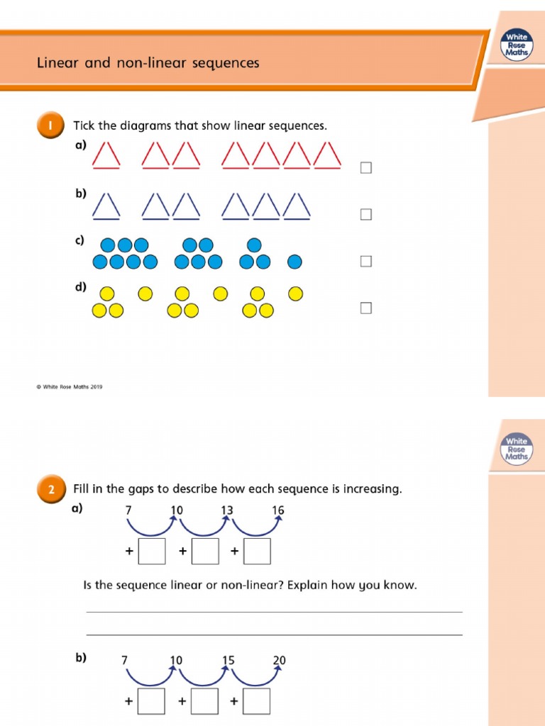 Y7 Autumn Block 1 PPT4 Linear and Non Linear Sequences 2019 (1) | PDF