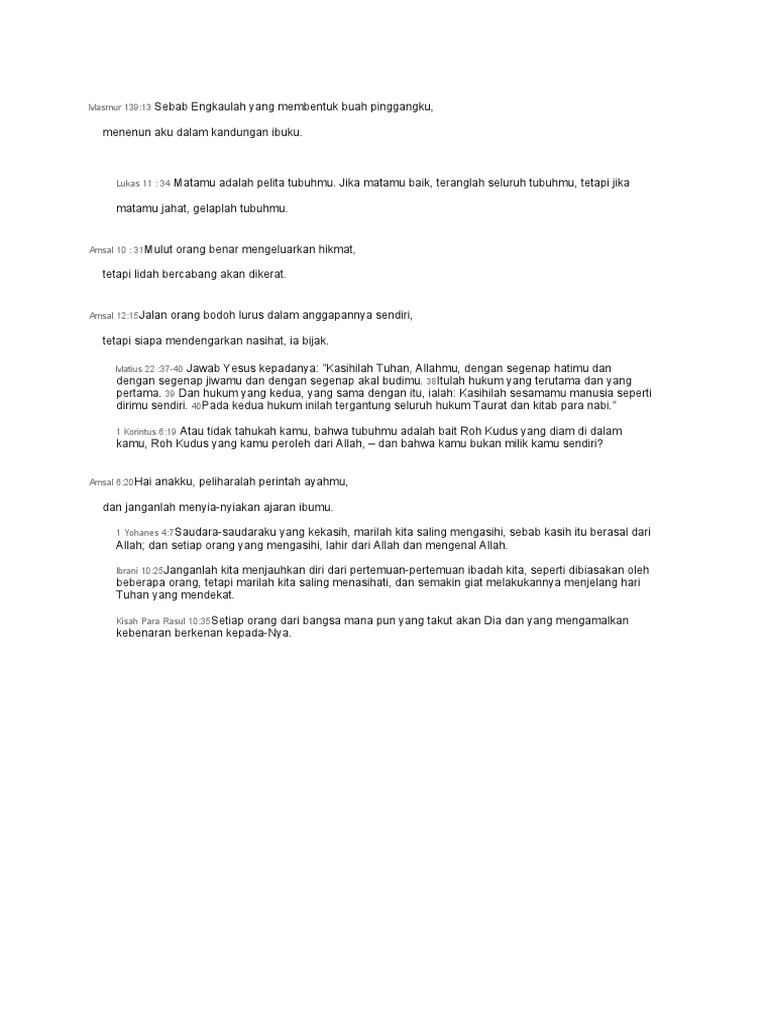 Ayat Hafalan Alkitab | PDF