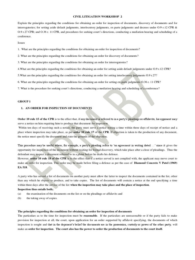 Firm b7 Civil Litigation Workshop Two Week 8 Mod 2 | Descargar gratis ...