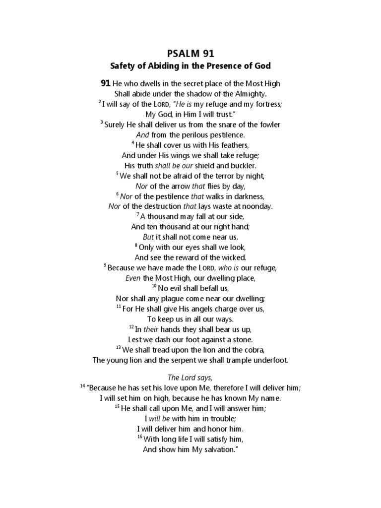 Psalm 91 | PDF | Religious Texts | Books Of The Hebrew Bible