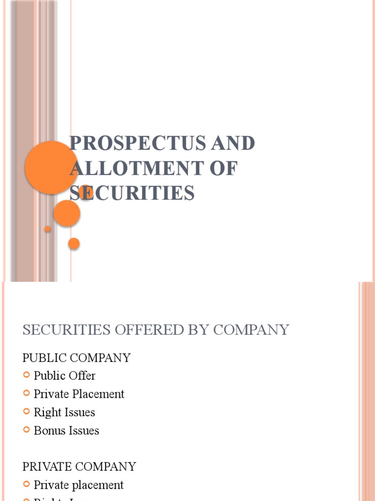 Securities Prospectus and Allotment Guide | PDF | Misrepresentation ...