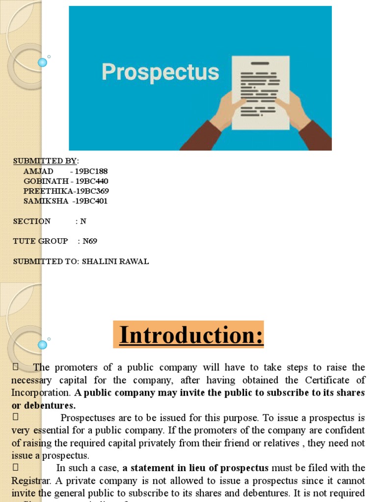 Prospectus | PDF | Misrepresentation | Initial Public Offering